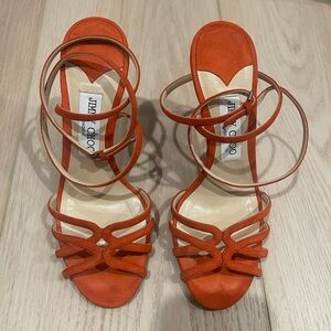 Jimmy Choo | Shoes | Jimmy Choo Mimi 0 Orange Suede 38 Eu 8 Us Strappy ...